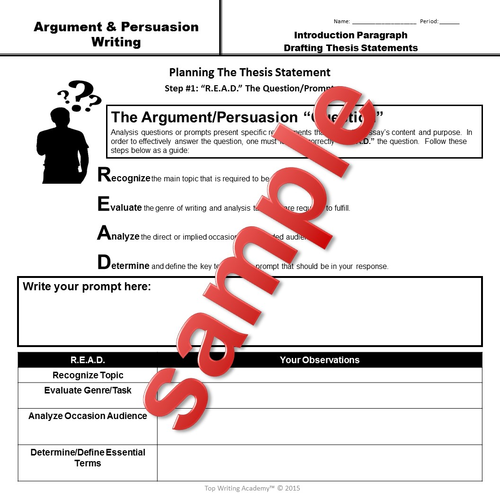 Persuasive Writing Introduction Paragraph | Teaching Resources