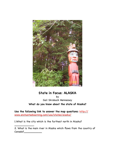 Let's Learn about ALASKA!(Webquest/Extension Activities) | Teaching ...