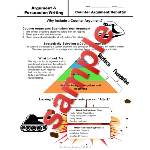 Persuasive Writing Counter Arguments and Rebuttals | Teaching Resources