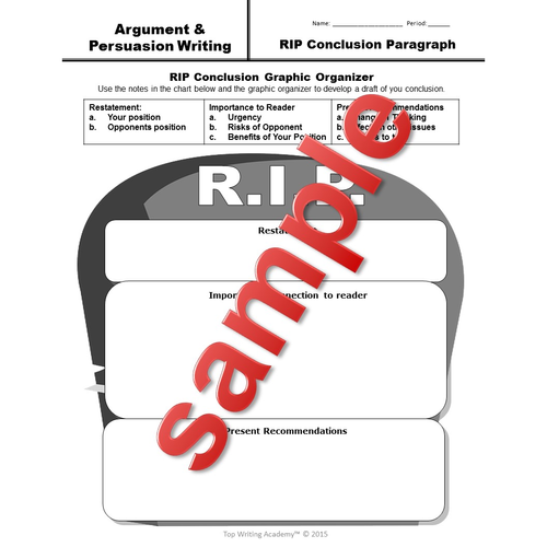 Persuasive Argument Writing Conclusion Paragraph | Teaching Resources