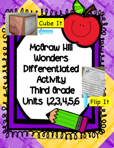 McGraw Hill Wonders 3rd Grade: Units 1,2,3,4,5,6 Differentiated Cubing ...