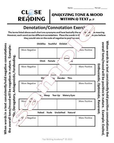 Tone & Mood Nonfiction Close Reading Diction Figurative Language ...