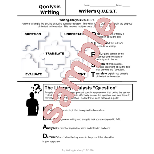 Literary Analysis Essay Unit | Teaching Resources