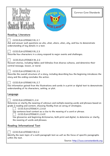 Big Bushy Mustache Student Workbook | Teaching Resources