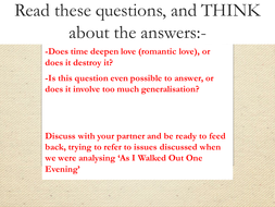 W.H. Auden 'If I Could Tell You' analysis lessons | Teaching Resources