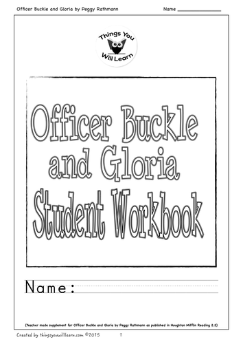 Officer Buckle and Gloria Student Workbook | Teaching Resources
