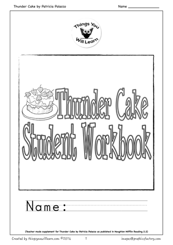 Thunder Cake Student Workbook | Teaching Resources