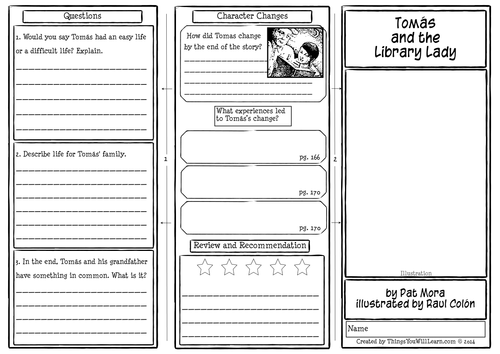 Tomas and the Library Lady Comprehension Foldable | Teaching Resources