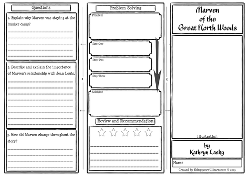 Marven of the Great North Woods Comprehension Foldable | Teaching Resources