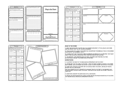 Sing to the Stars Comprehension Foldable | Teaching Resources