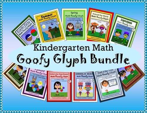 Math Goofy Glyph Bundle - (Kindergarten Common Core) | Teaching Resources