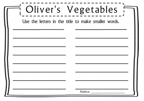 OLIVER'S VEGETABLES STORY RESOURCES EYFS KS1 ENGLISH LITERACY FOOD ...