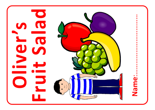 OLIVER'S FRUIT SALAD STORY RESOURCES EYFS KS1 ENGLISH HEALTHY EATING ...