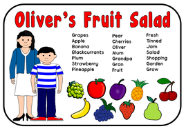 OLIVER'S FRUIT SALAD STORY RESOURCES EYFS KS1 ENGLISH HEALTHY EATING ...