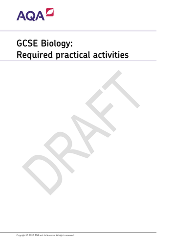 2016 AQA Biology GCSE Required Practical Booklet | Teaching Resources