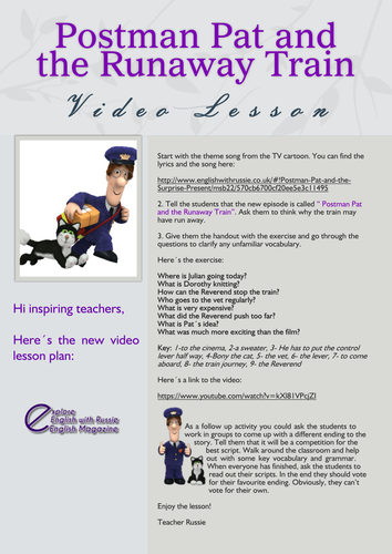 Postman Pat and the Runaway Train- video lesson plan | Teaching Resources