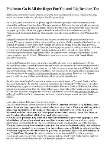 Pokemon GO Lesson: English AQA Paper 1 | Teaching Resources