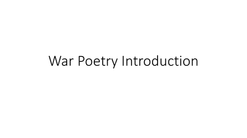 War Poetry KS3 Bundle | Teaching Resources