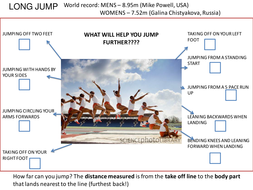 Long Jump Task Sheet | Teaching Resources