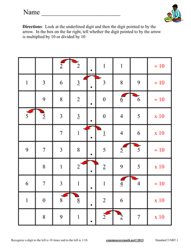 Convert Numbers Using Place Value - 5.NBT.1 | Teaching Resources