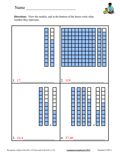 Convert Numbers Using Place Value - 5.NBT.1 | Teaching Resources