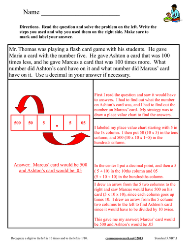 Convert Numbers Using Place Value - 5.NBT.1 | Teaching Resources