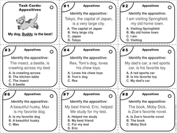Appositives Task Cards | Teaching Resources