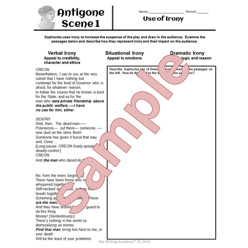 Antigone Scene 1 Creon's Speech & 3 Analysis Activities | Teaching ...