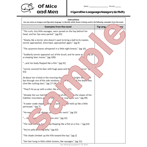 Of Mice and Men Activities Bundle | Teaching Resources