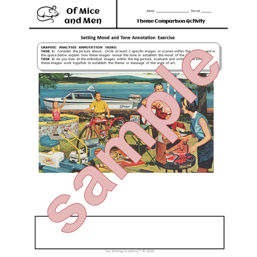 Of Mice and Men "American Dream" Theme Activity | Teaching Resources
