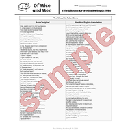 Of Mice and Men "To A Mouse" Allusion Foreshadowing Activity | Teaching ...