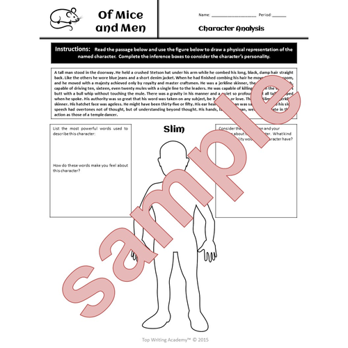 Of Mice and Men Character Analysis Activities | Teaching Resources