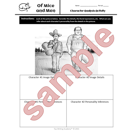 Of Mice and Men Character Analysis Activities | Teaching Resources