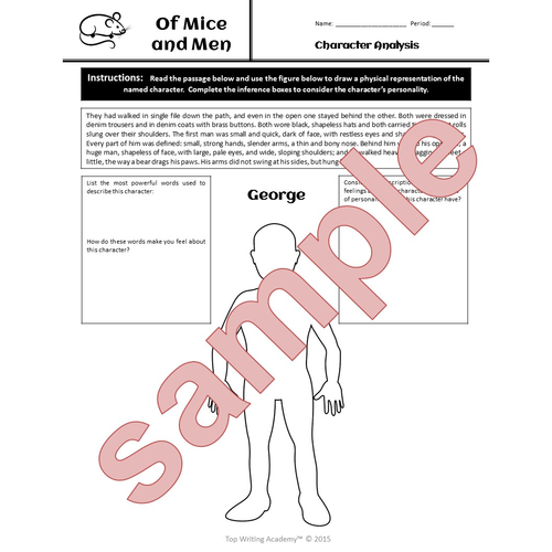 Of Mice and Men Character Analysis Activities | Teaching Resources