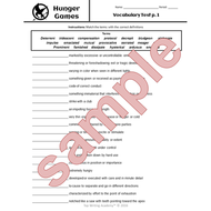Hunger Games Chapter Questions and Vocabulary Packet | Teaching Resources