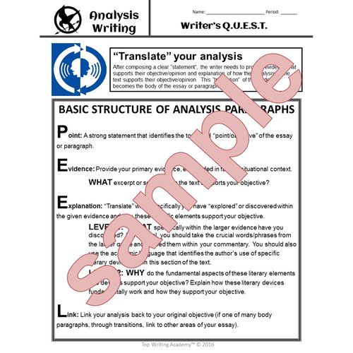Hunger Games Character Analysis Writing Lessons | Teaching Resources