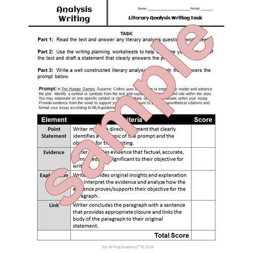 Hunger Games Unit Literary Analysis Activites & Writing | Teaching ...