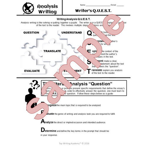 Hunger Games Unit Literary Analysis Activites & Writing | Teaching ...