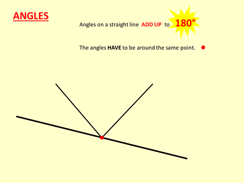 Angles on a Straight Line by Skillsheets - UK Teaching Resources - TES