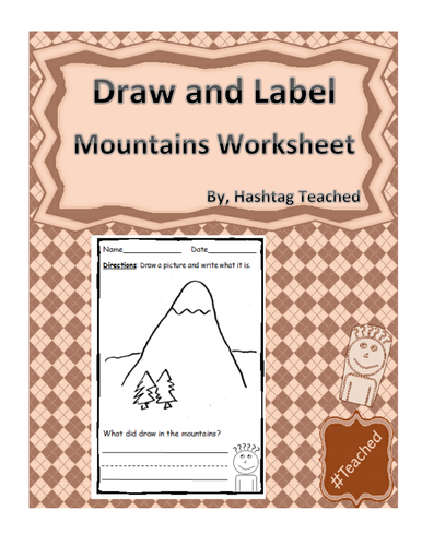 Draw and Label Mountains Scene (Building Early Vocabulary) | Teaching ...