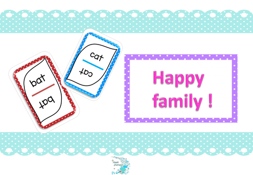 Happy family Word family game cards | Teaching Resources