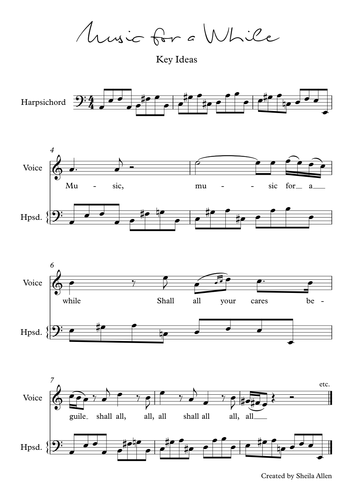 Missing Notes Exercises (and key themes) Music for a While (Edexcel ...