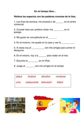 En mi tiempo libre - sentence completing | Teaching Resources