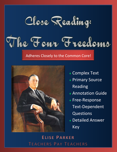 Close Reading: FDR's Four Freedoms Speech | Teaching Resources