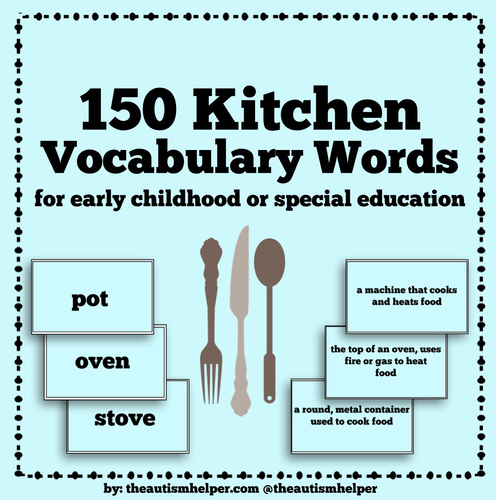 150 Kitchen Vocabulary Words for Special Education | Teaching Resources