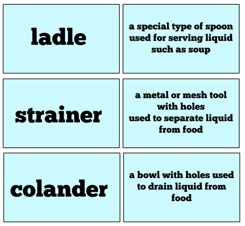 150 Kitchen Vocabulary Words for Special Education | Teaching Resources