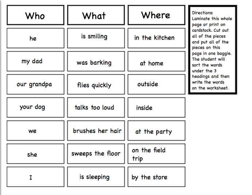 4 Sentence Building Literacy Centers for Special Education | Teaching ...