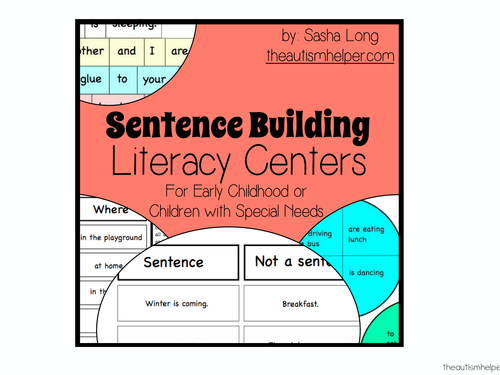 4 Sentence Building Literacy Centers for Special Education | Teaching ...