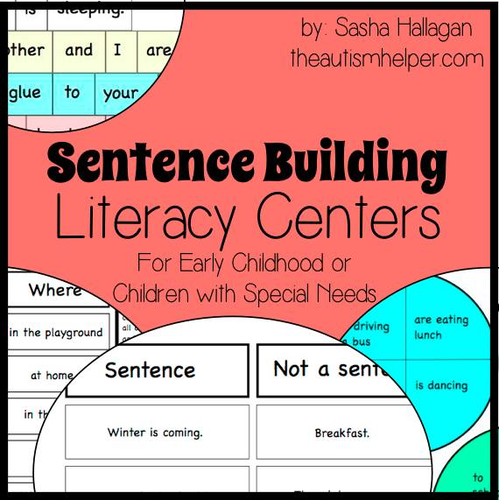 4 Sentence Building Literacy Centers for Special Education | Teaching ...