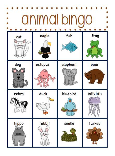 Animal Bingo | Teaching Resources